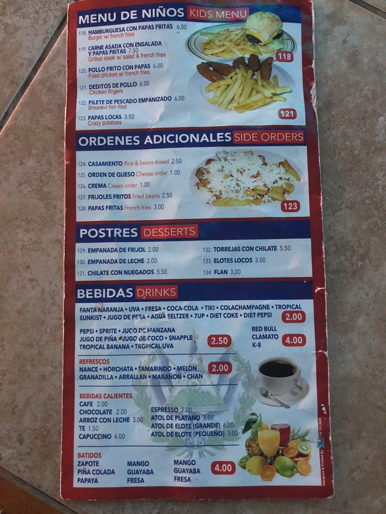 El Encanto Centro Americano Restaurant in Queens / Official Menus & Photos