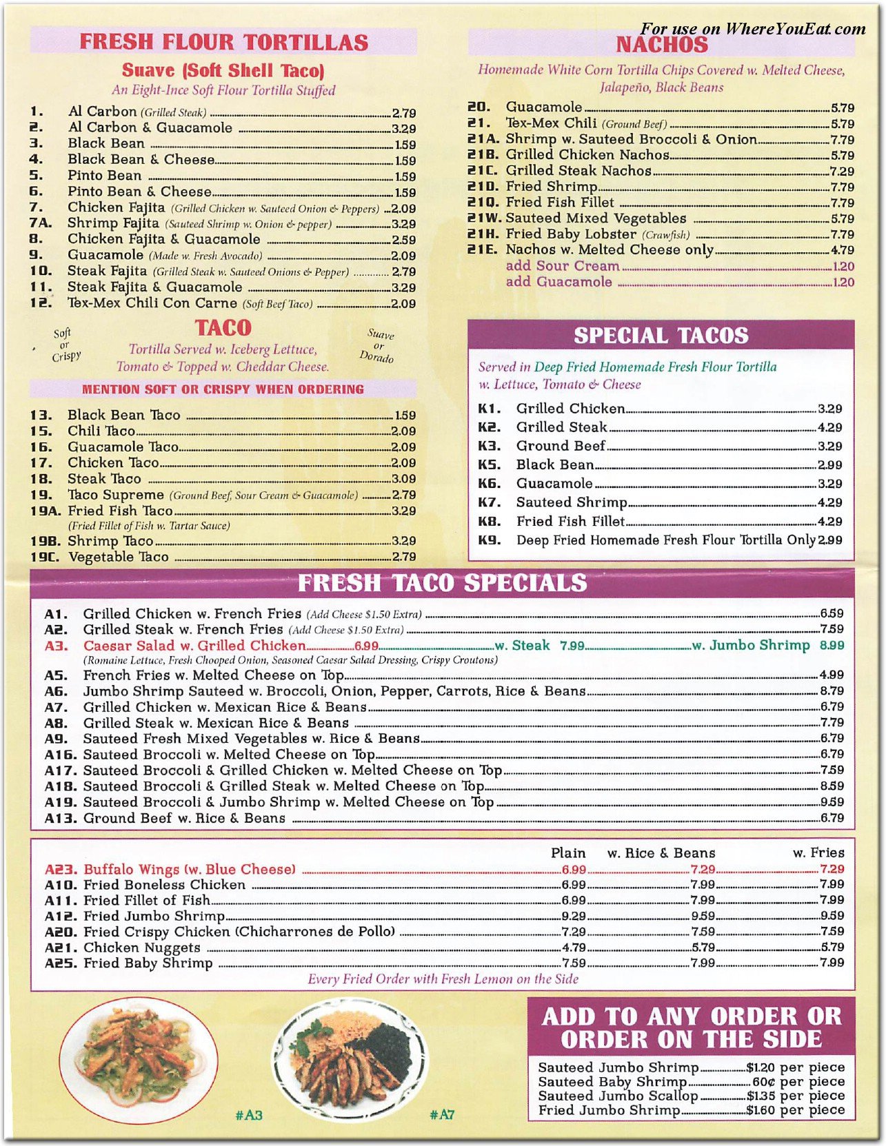 Fresh Taco Restaurant in Queens / Menus & Photos