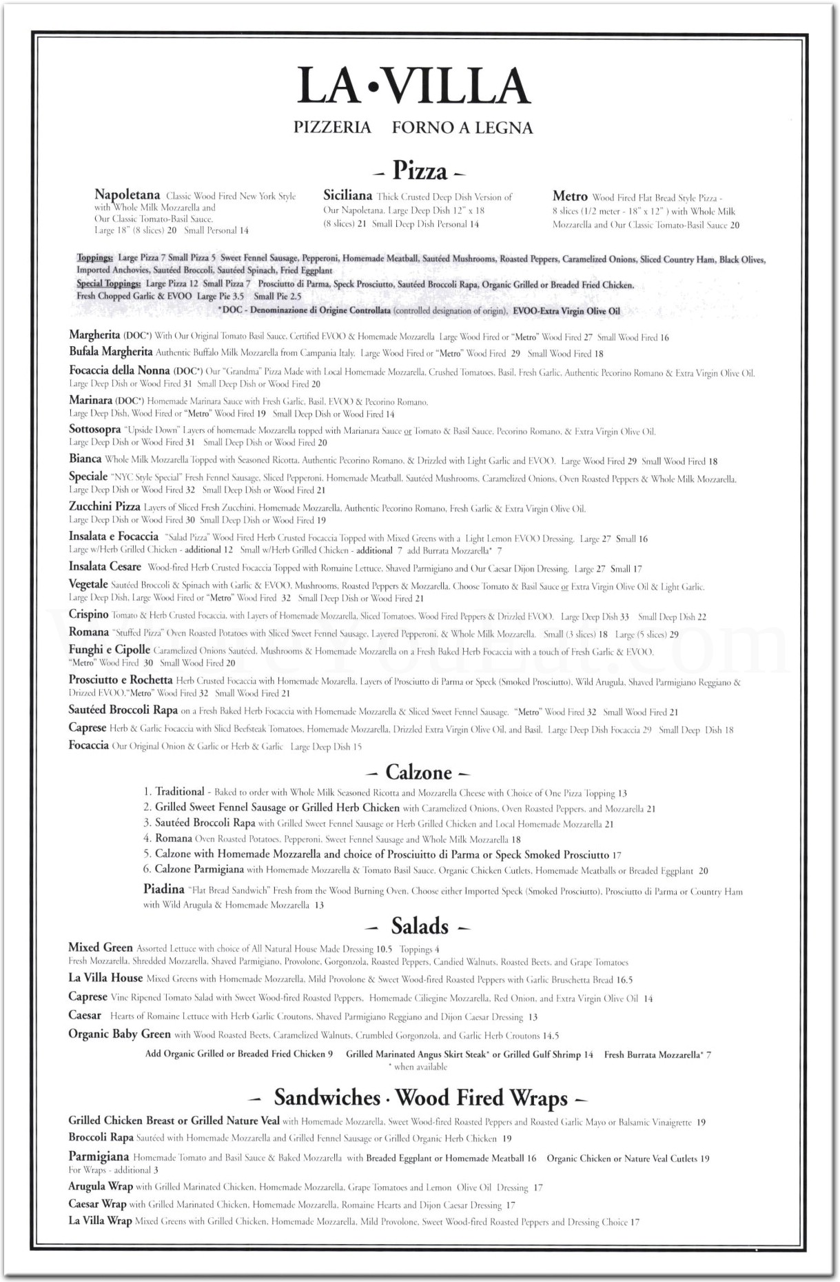 La Villa Restaurant in Brooklyn / Menus & Photos