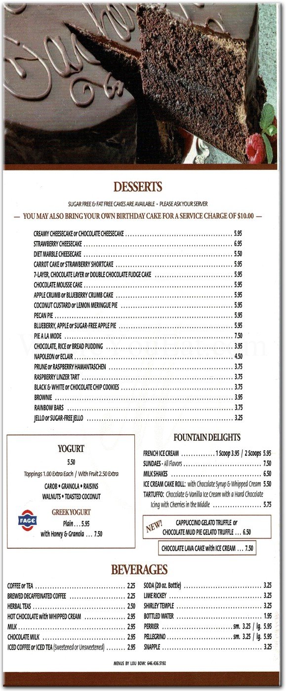 Mirage Diner Restaurant in Brooklyn / Menus & Photos