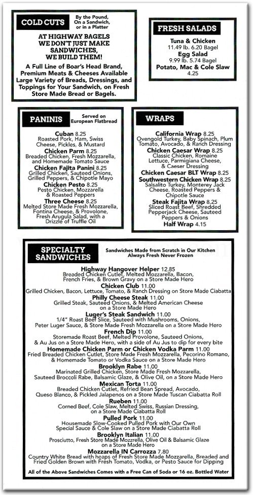 Highway Bagels Restaurant in Brooklyn / Menus & Photos