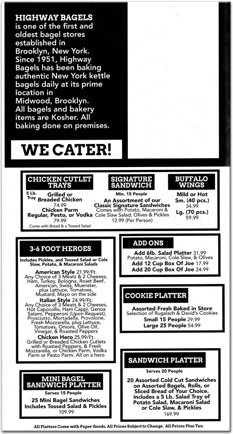 Highway Bagels Restaurant in Brooklyn / Menus & Photos