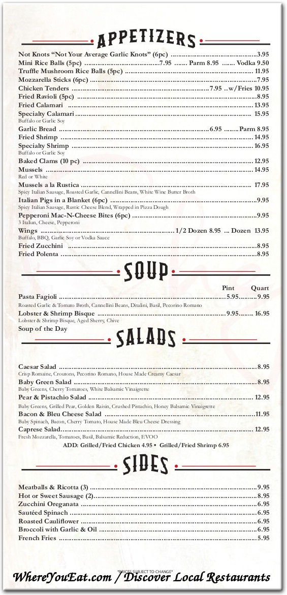 Rustic Pizza & Pasteria Restaurant in Staten Island / Official Menus ...