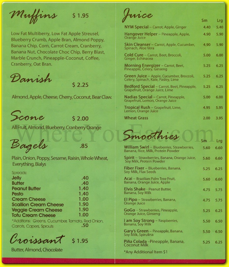 Refresh Restaurant in Brooklyn / Menus & Photos