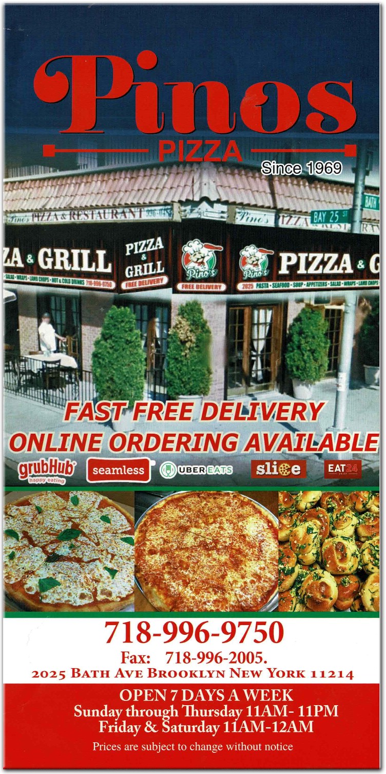 Pino Restaurant in Brooklyn / Official Menus & Photos