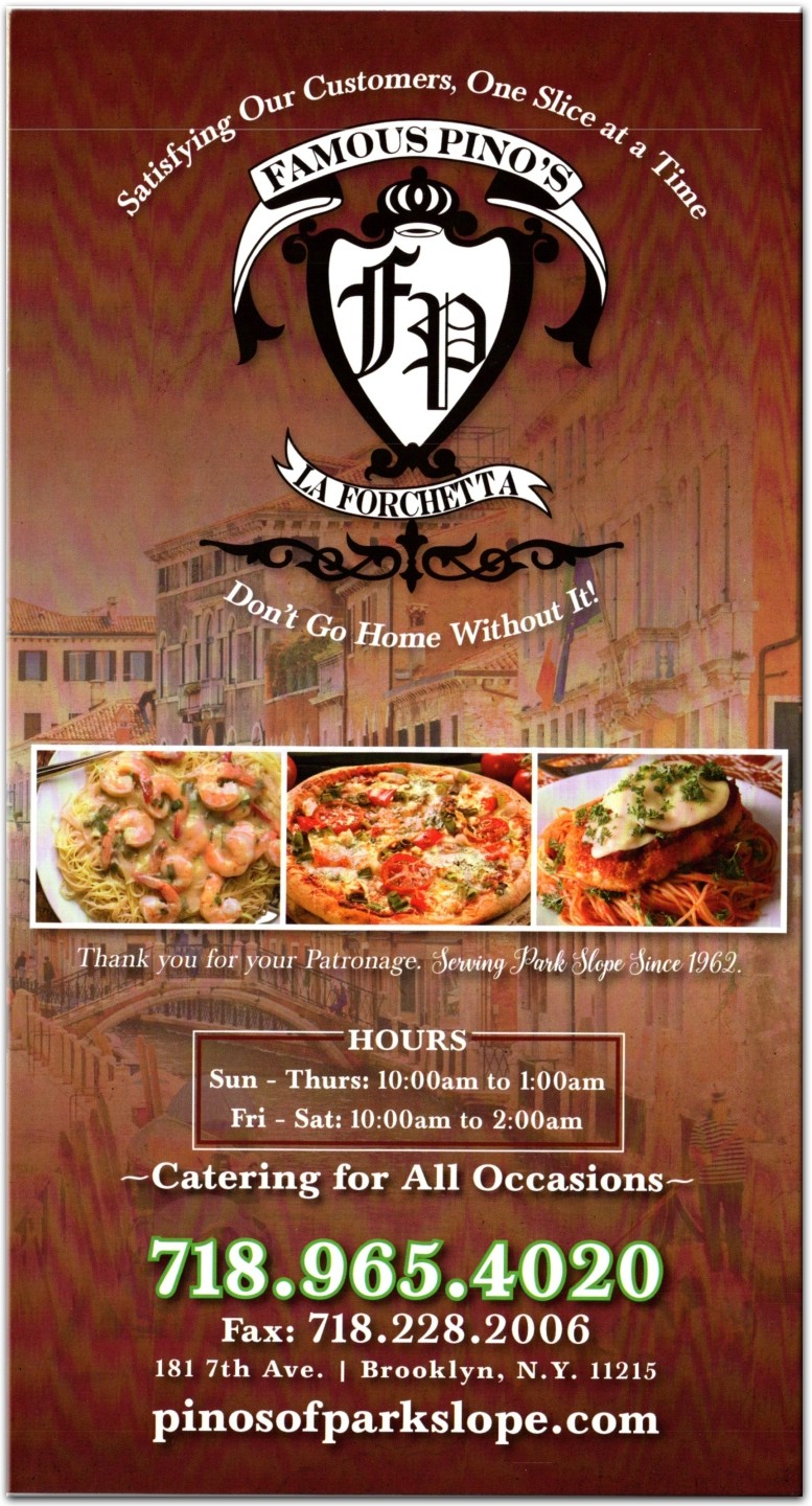 Famous Pino's Restaurant in Brooklyn / Official Menus & Photos