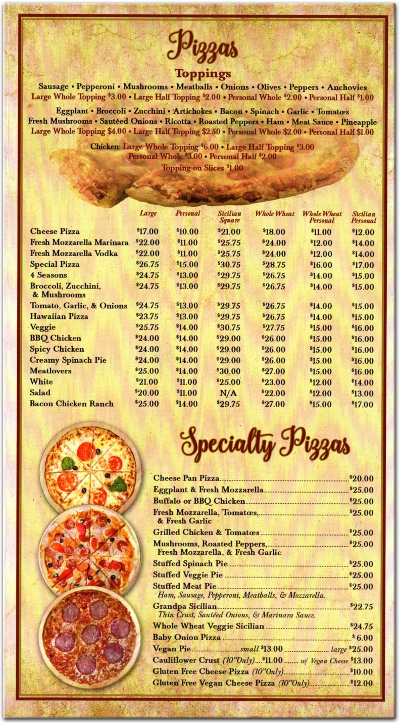 Famous Pino's Restaurant in Brooklyn / Official Menus & Photos
