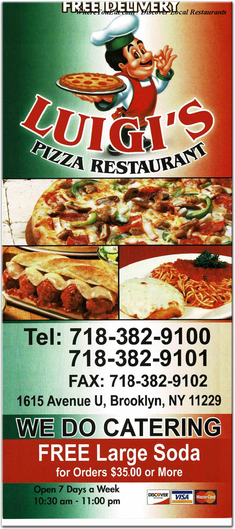 Luigi's Pizza Restaurant in Brooklyn / Menus & Photos