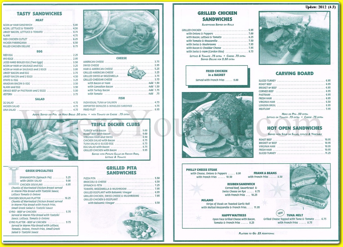 Spiro's Restaurant Restaurant in Brooklyn / Official Menus & Photos