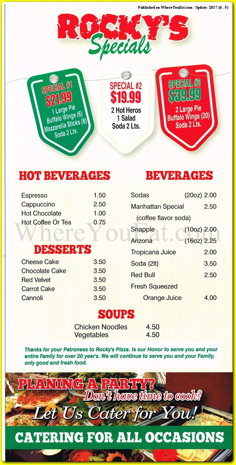 Rocky's Restaurant in Brooklyn / Menus & Photos