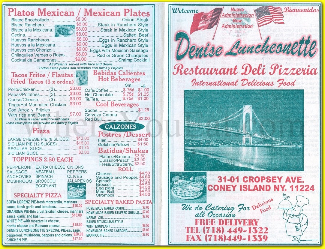 Denise Luncheonette-CLOSED Restaurant in Brooklyn / Menus & Photos