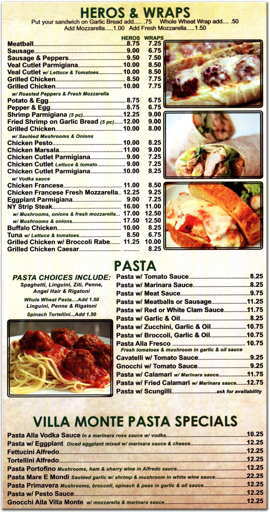 Villa Monte (Richmond Ave) Restaurant in Staten Island / Menus & Photos