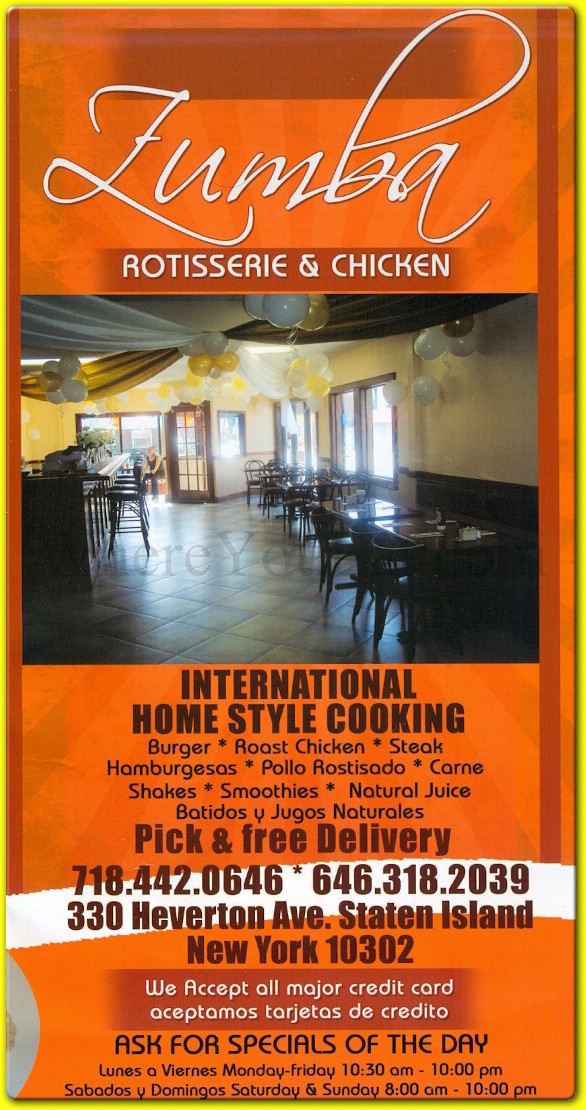 Zumba Restaurant in Staten Island / Menus & Photos