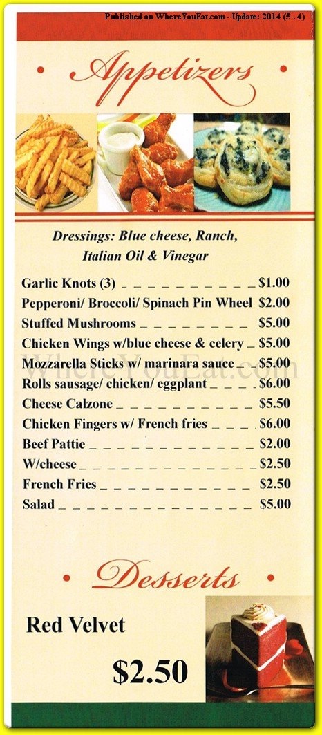 Franklin Pizza Restaurant in Brooklyn / Official Menus & Photos