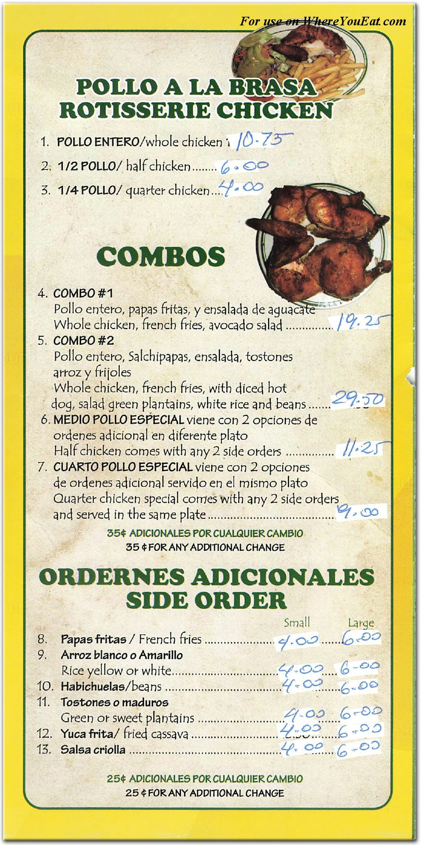Armando's Pollo Rico Restaurant in Queens / Official Menus & Photos