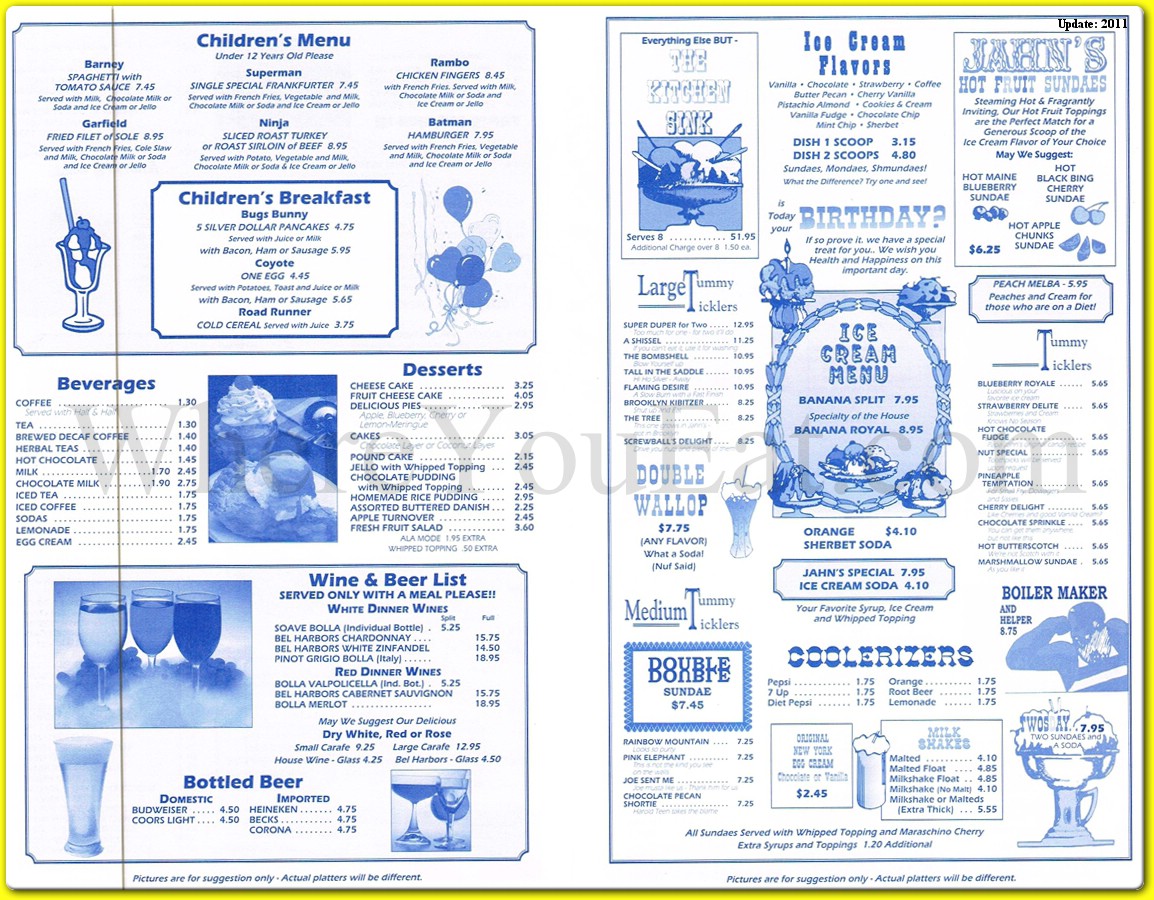 Jahn's Restaurant in Queens / Menus & Photos