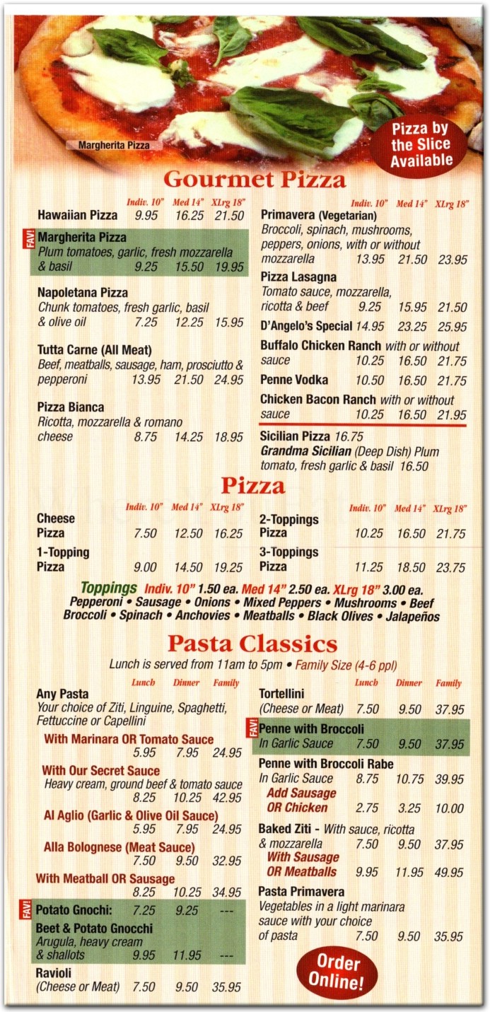 D Angelo's Restaurant in Queens / Menus & Photos