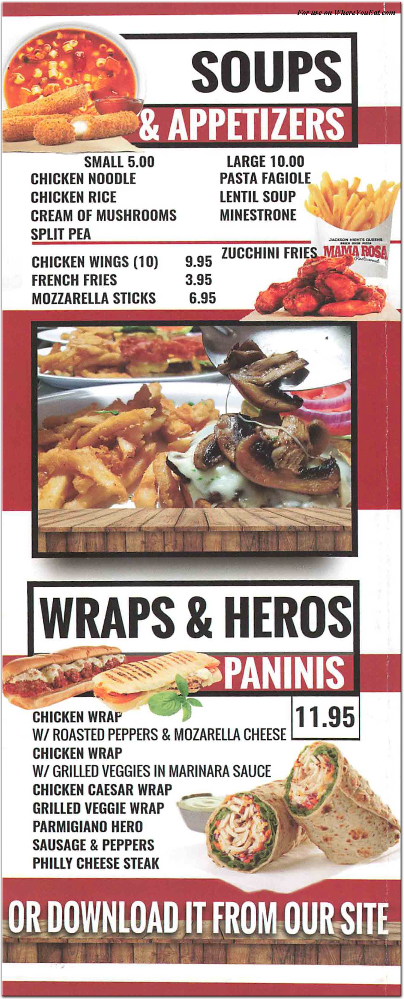 Mama Rosa Brick Oven Pizza Restaurant in Queens / Menus & Photos