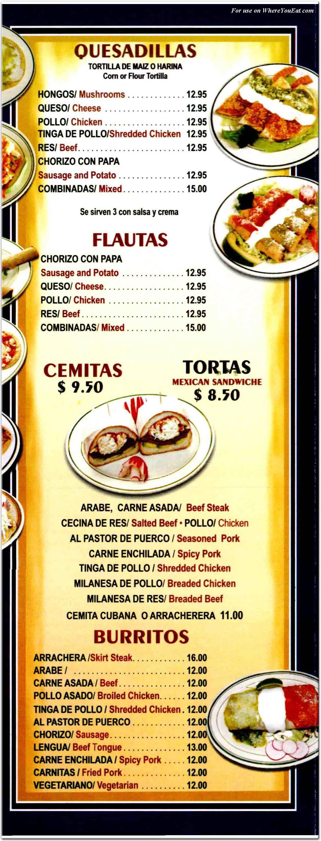 Tacos Mexico Restaurant in Queens / Menus & Photos