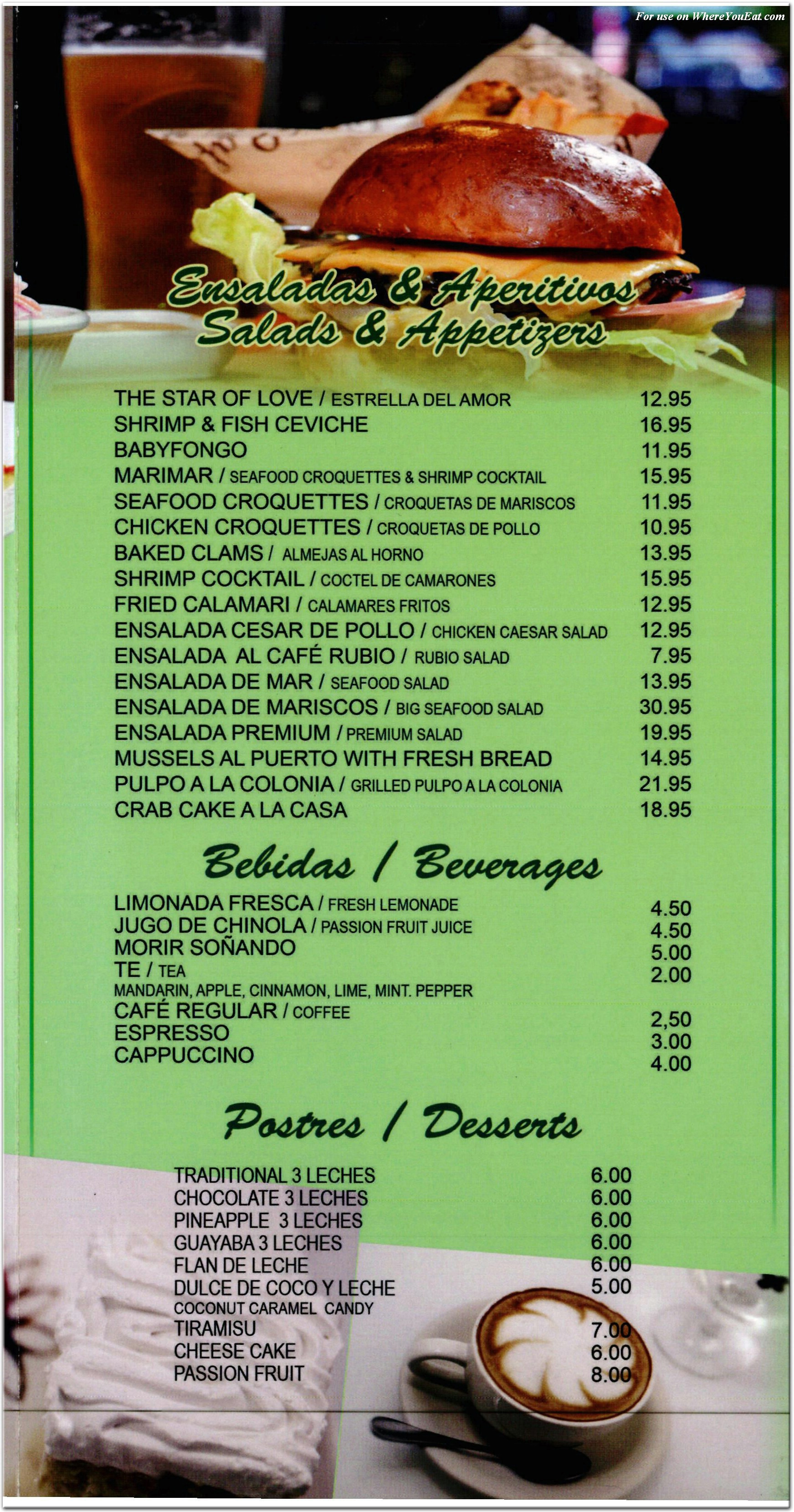 Cafe Rubio Restaurant in Queens / Menus & Photos
