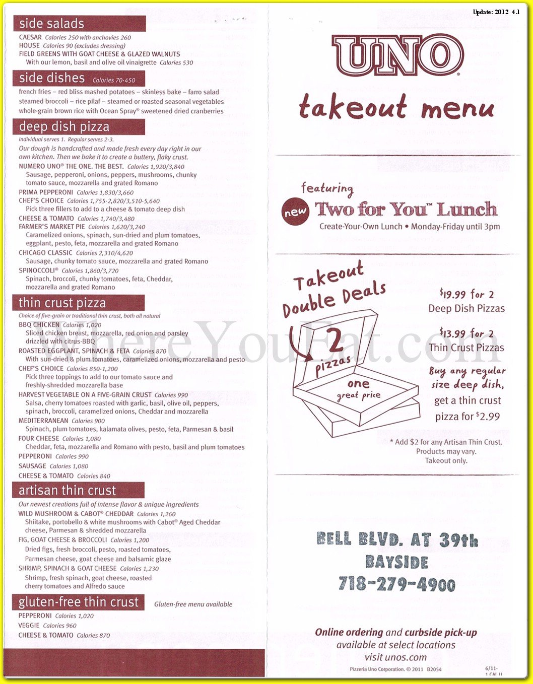 UNO Pizzeria Grill Restaurant In Queens Menus Photos