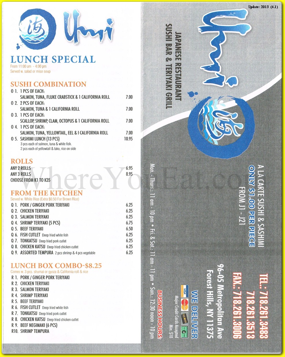 Umi Restaurant in Queens / Menus & Photos