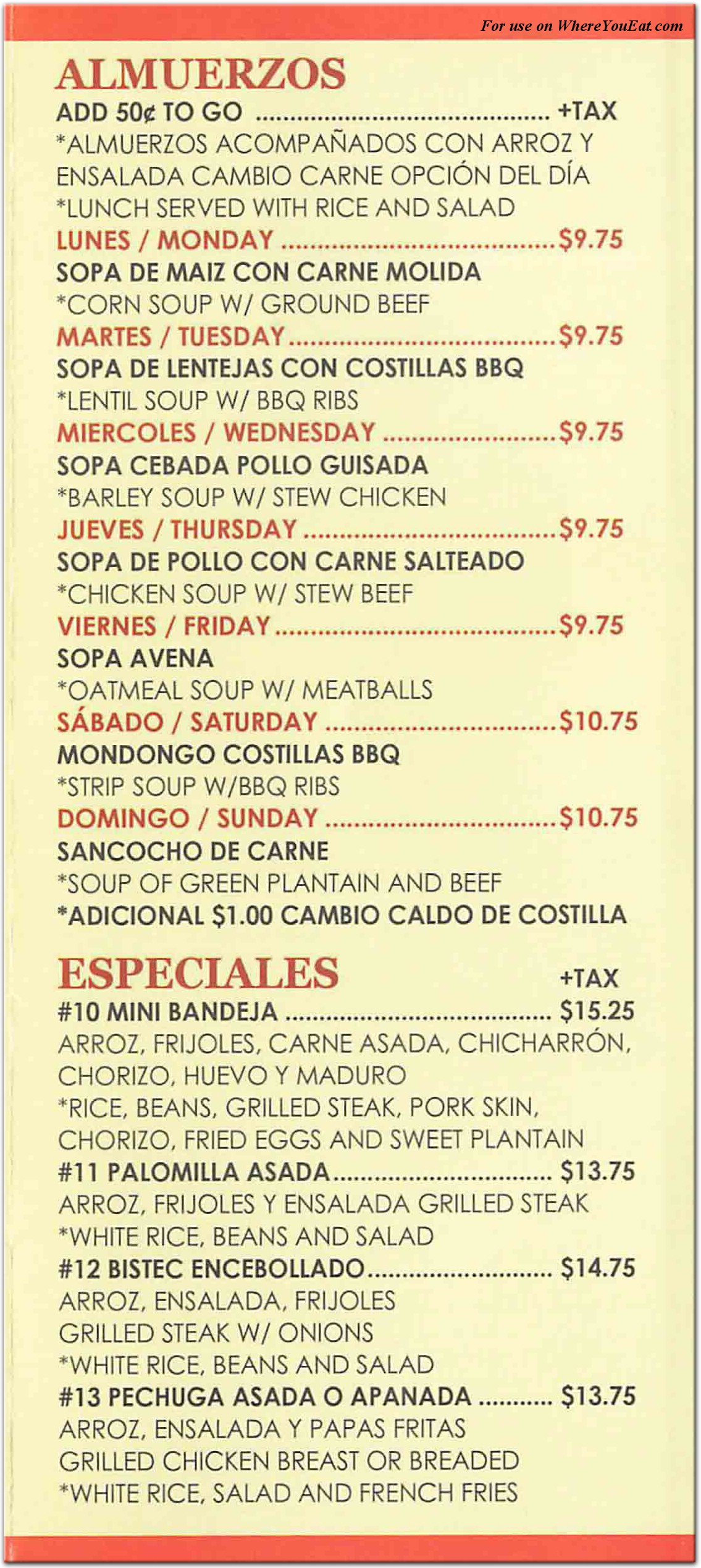 Parceros Bakery Restaurant in Queens / Official Menus & Photos