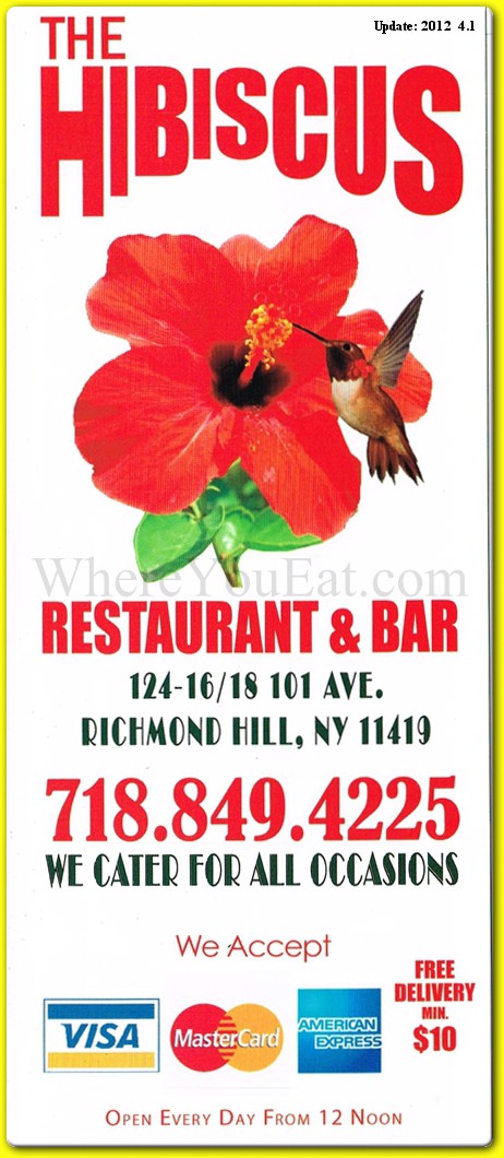 The Hibiscus Restaurant in Queens / Official Menus & Photos