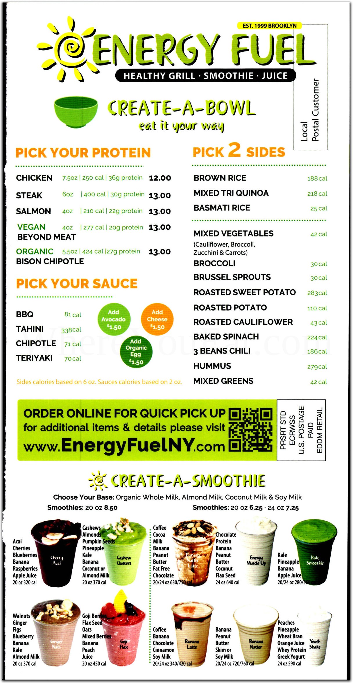 Energy Fuel Restaurant in Brooklyn / Official Menus & Photos