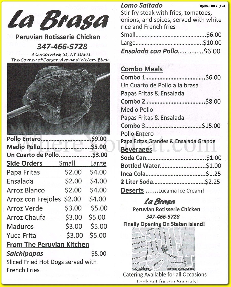 La Brasa Restaurant in Staten Island / Menus & Photos