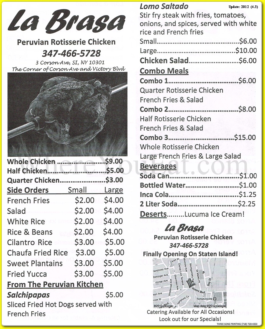 La Brasa Restaurant in Staten Island / Menus & Photos