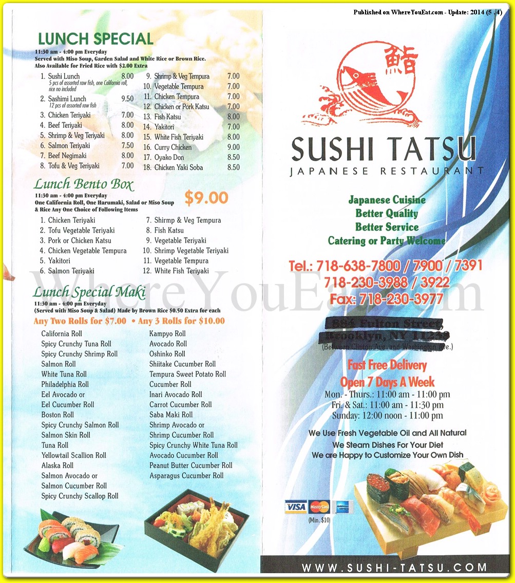 Sushi Tatsu 2 Restaurant in Brooklyn / Menus & Photos