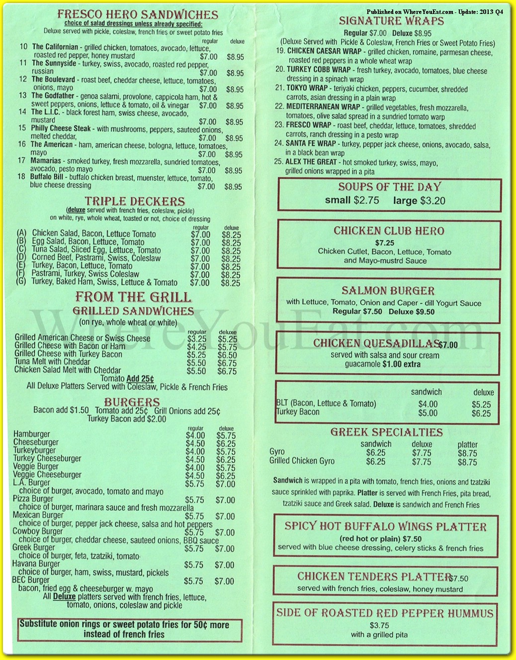 Fresco Deli Restaurant in Queens / Menus & Photos