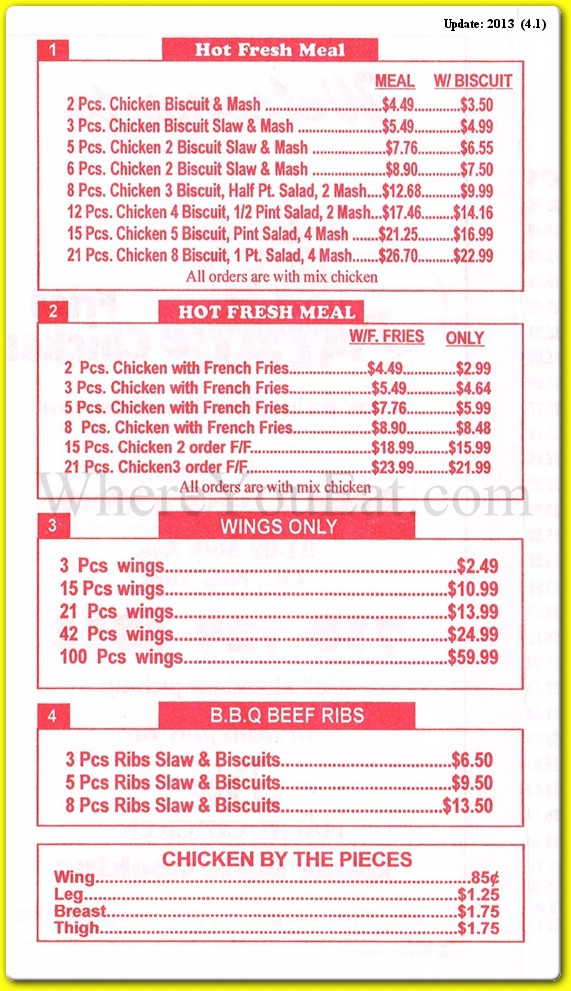 Palace Fried Chicken Restaurant in Queens / Menus & Photos