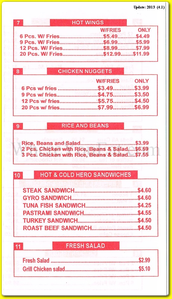 Palace Fried Chicken Restaurant in Queens / Menus & Photos