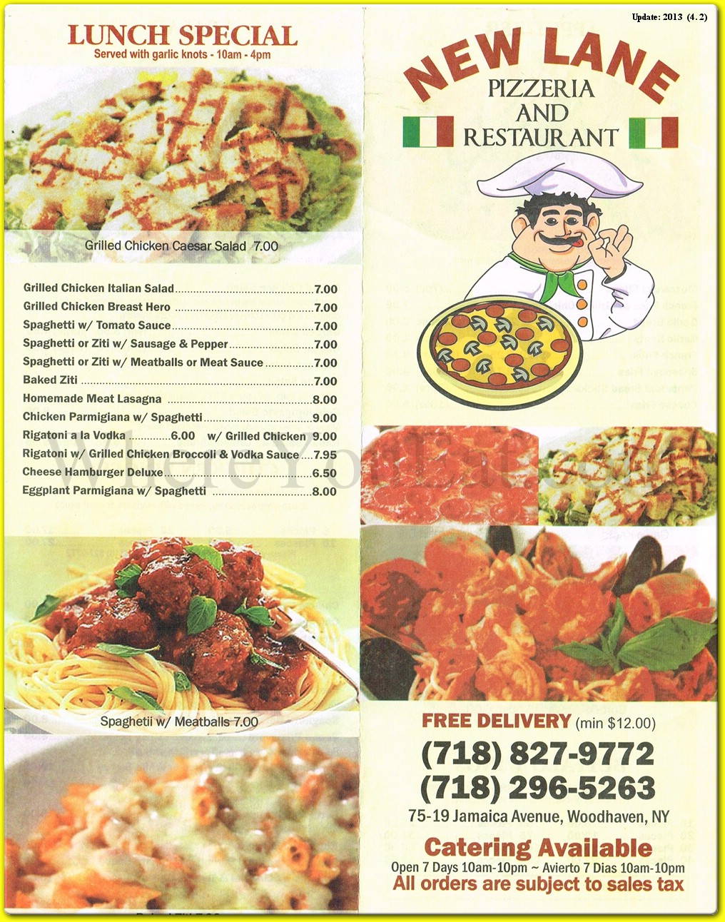 New Lane Pizzeria Restaurant in Queens / Menus & Photos