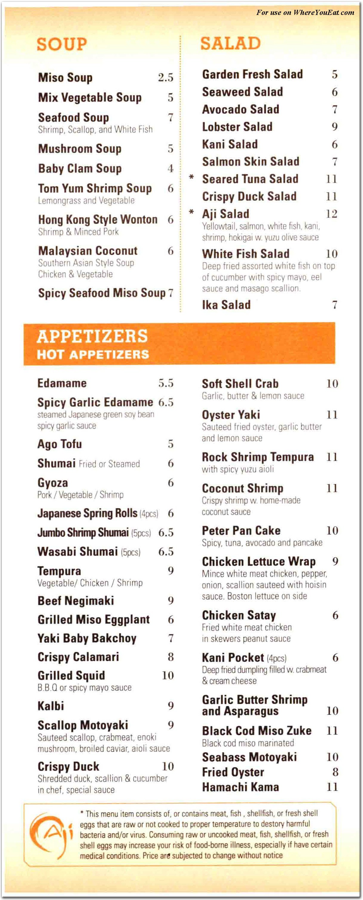 Aji Sushi House Restaurant in Queens / Menus & Photos