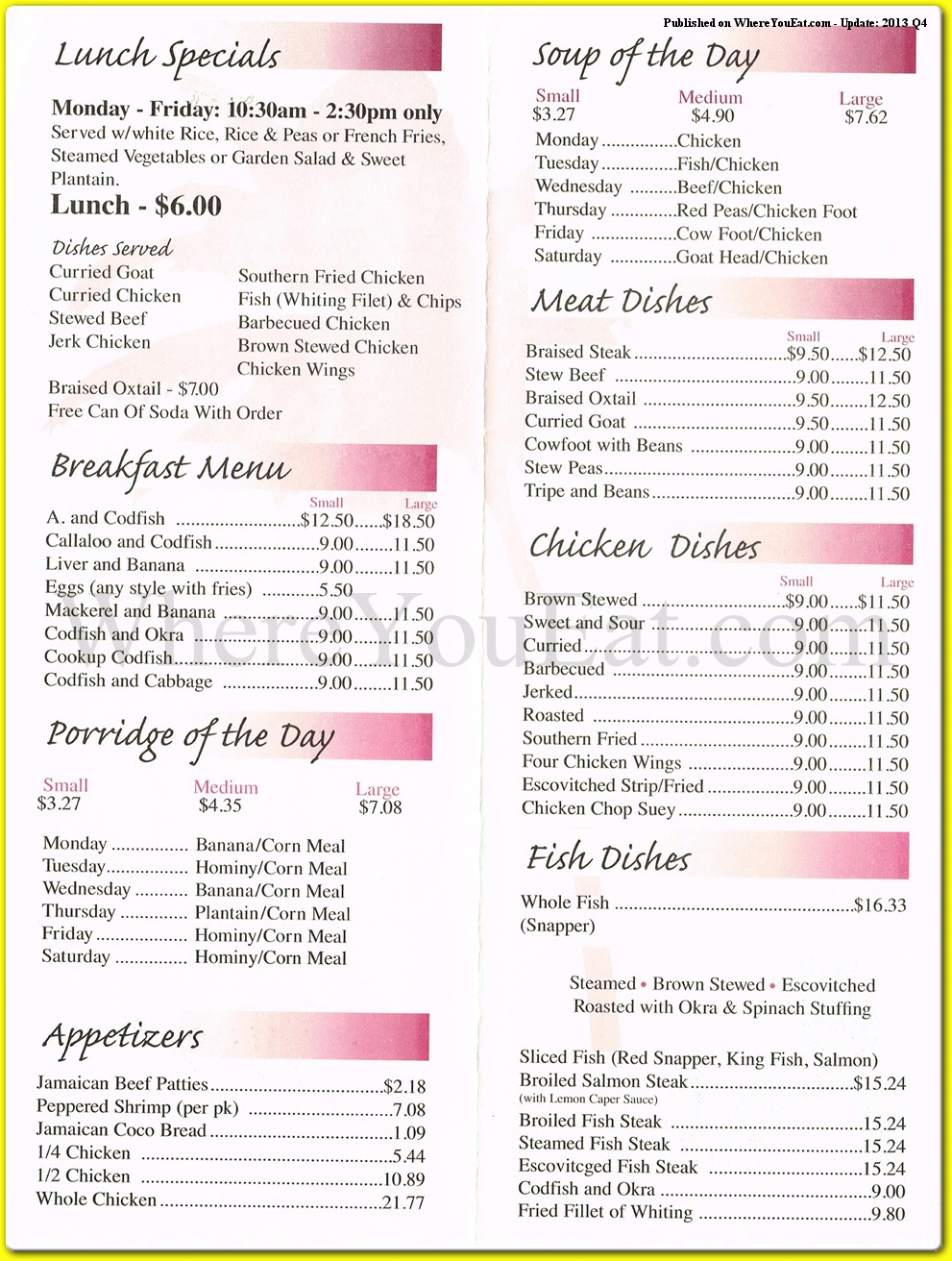 Genesis 1 Restaurant in Queens / Official Menus & Photos