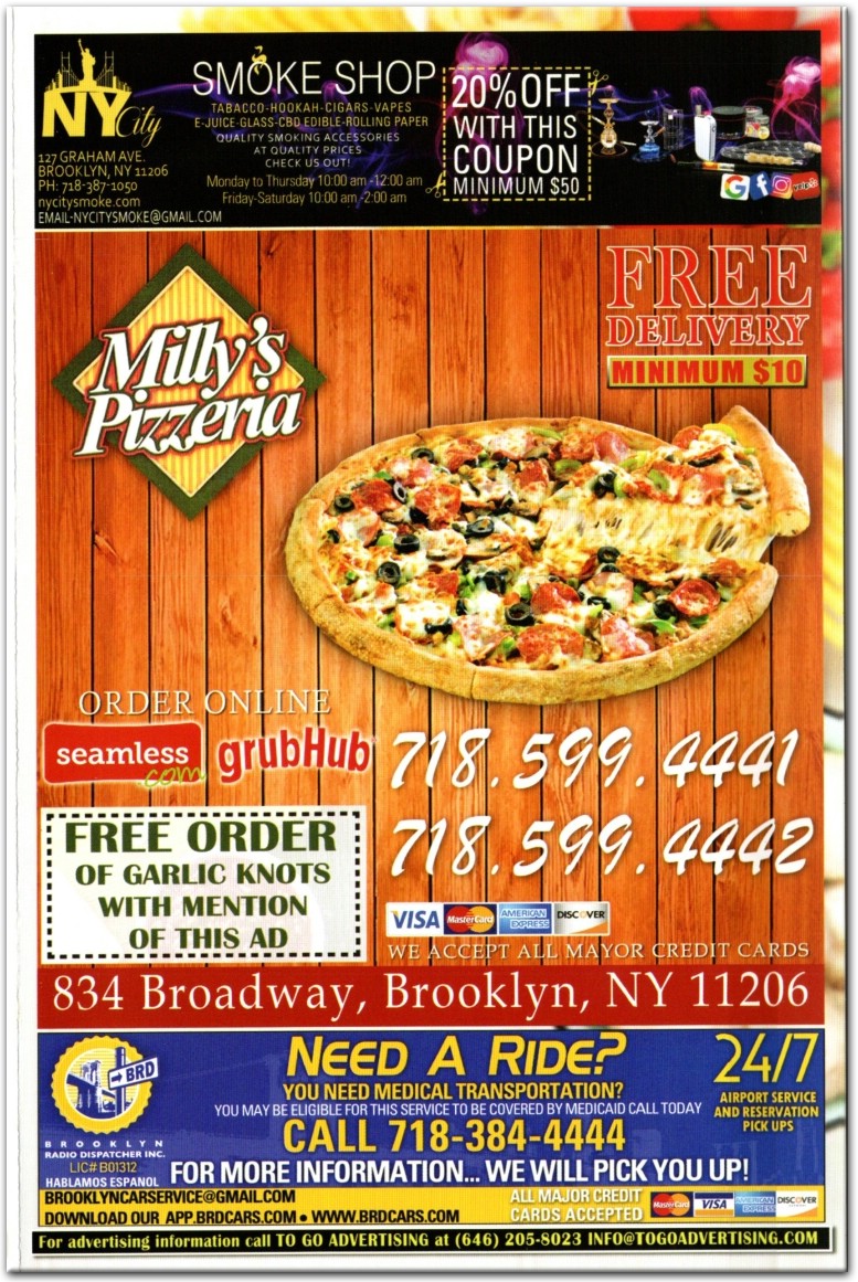 Milly's Pizzeria Restaurant in Brooklyn / Menus & Photos