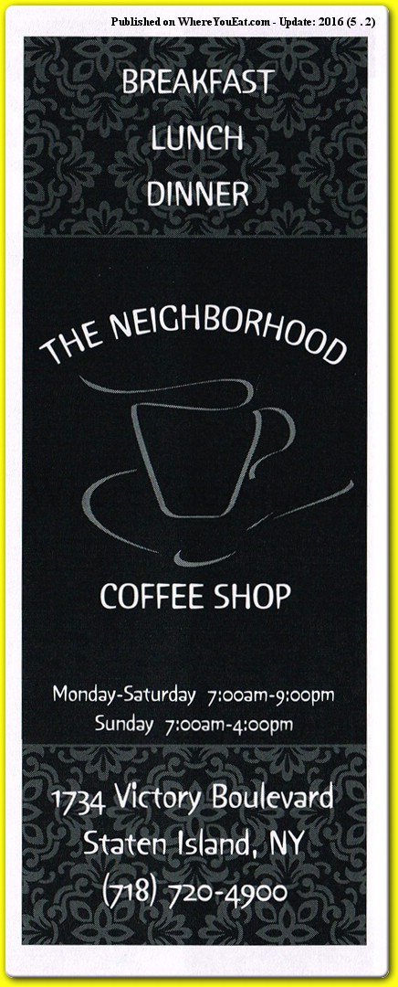 The Neighborhood Coffee Shop Restaurant in Staten Island / Menus & Photos