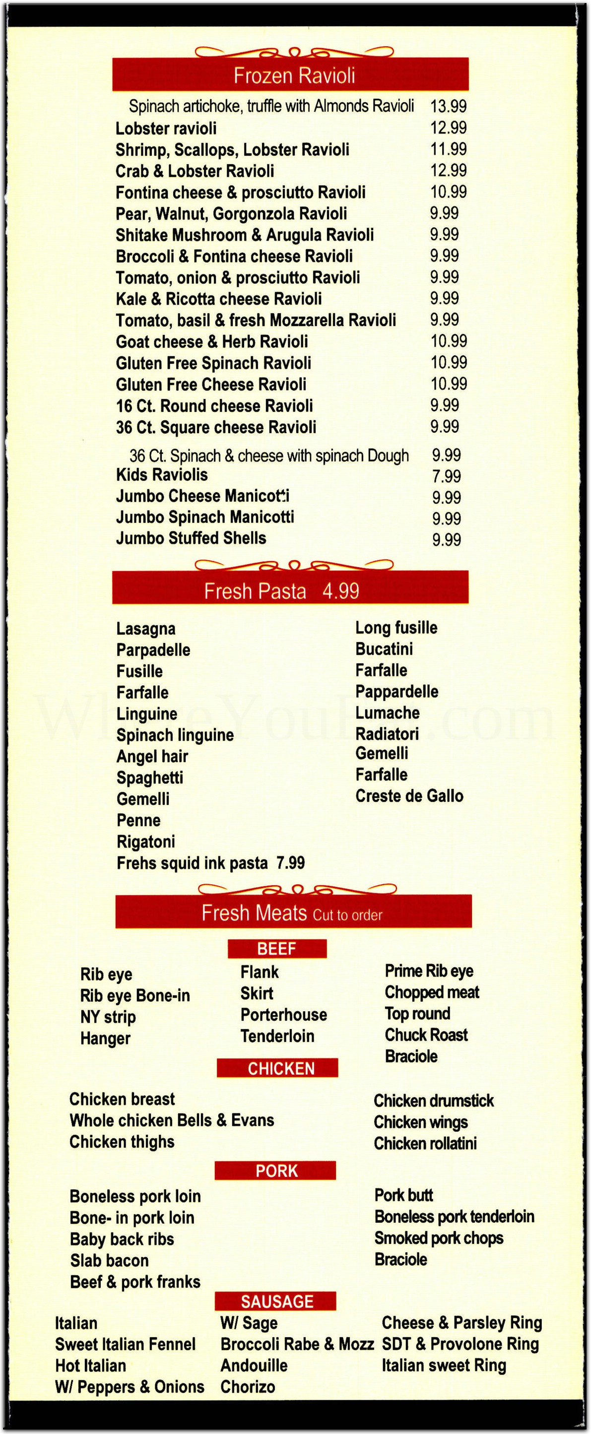 Russo's Mozzarella and Pasta Restaurant in Brooklyn / Official Menus ...