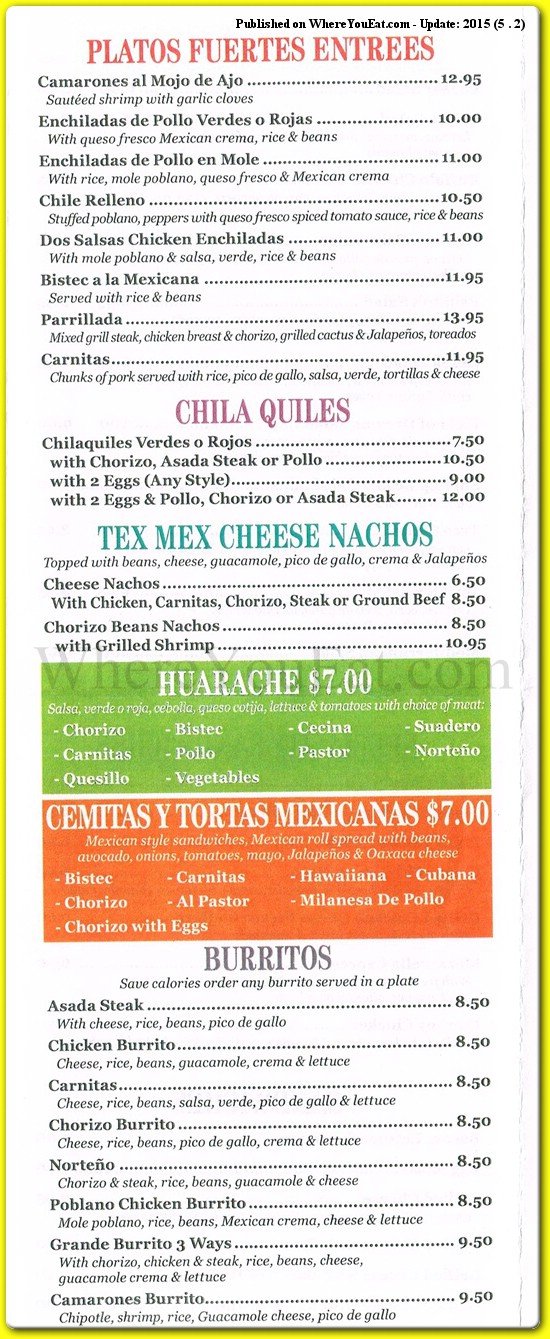 Pablito's Restaurant in Brooklyn / Menus & Photos