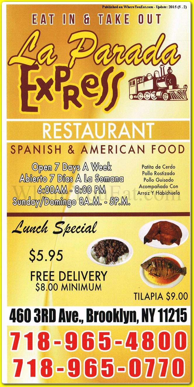 La Parada Express Restaurant in Brooklyn / Official Menus & Photos