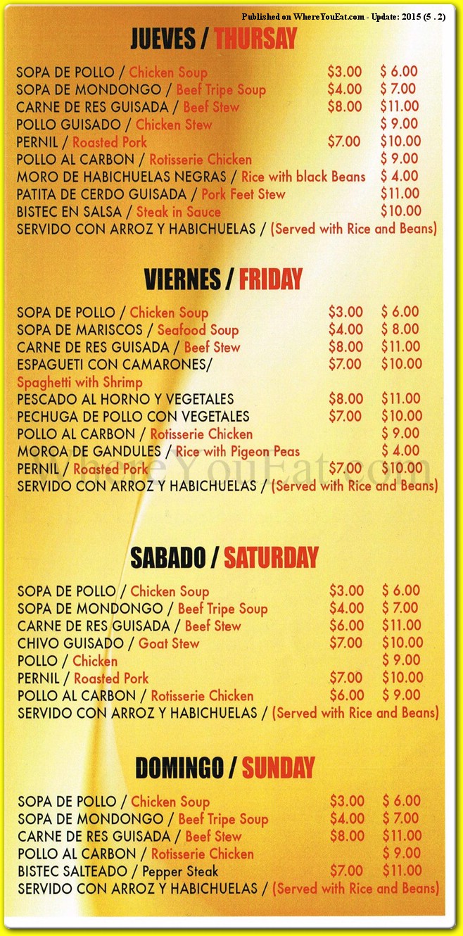 La Parada Express Restaurant in Brooklyn / Official Menus & Photos