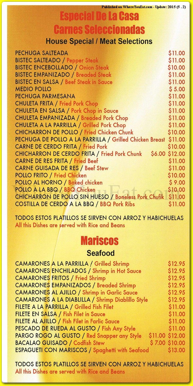 La Parada Express Restaurant in Brooklyn / Official Menus & Photos