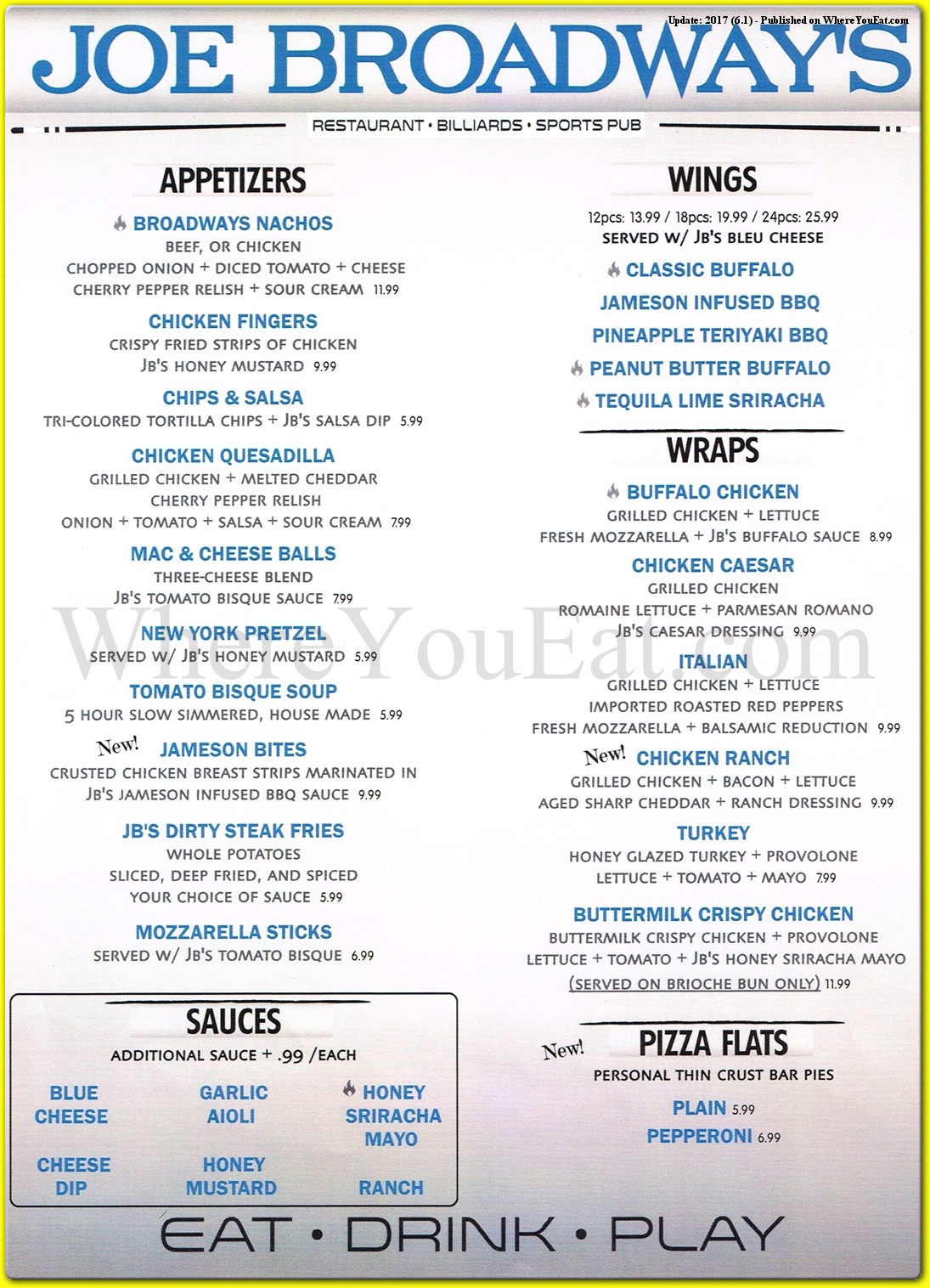 Joe Broadways Restaurant in Staten Island / Menus & Photos