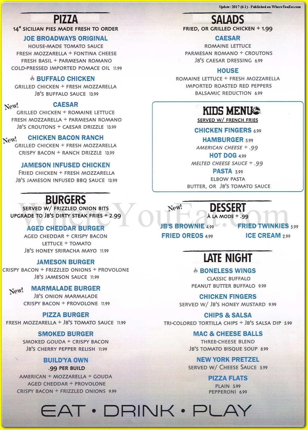 Joe Broadways Restaurant in Staten Island / Menus & Photos