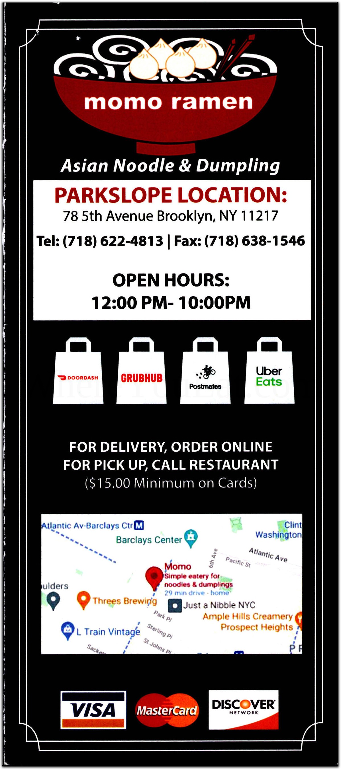 Momo Ramen Restaurant in Brooklyn / Official Menus & Photos