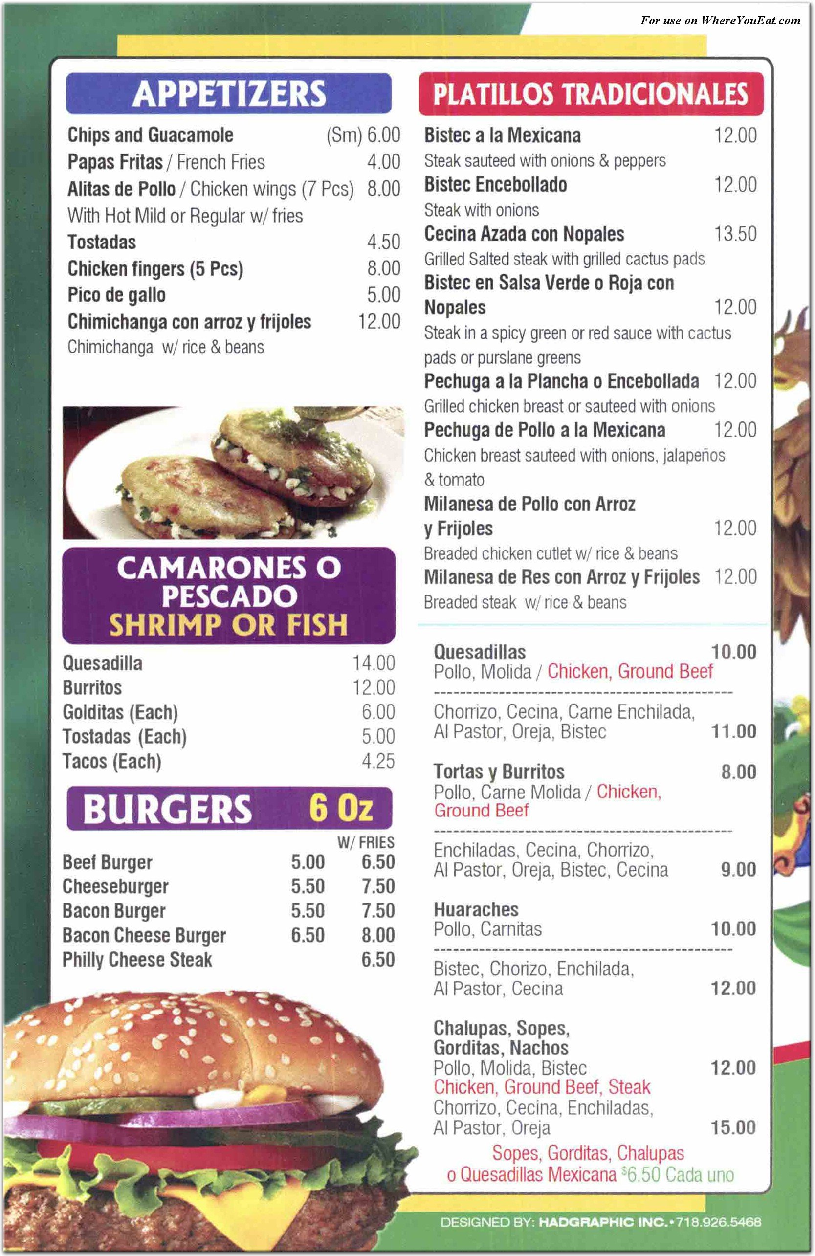 Alex's Tacos Restaurant in The Bronx / Menus & Photos