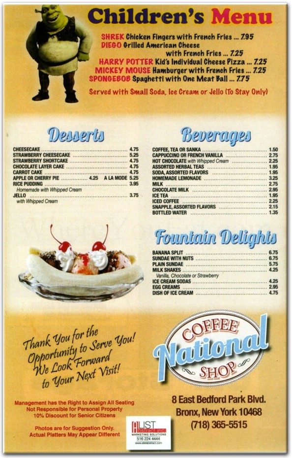 National Restaurant Restaurant in The Bronx / Official Menus & Photos